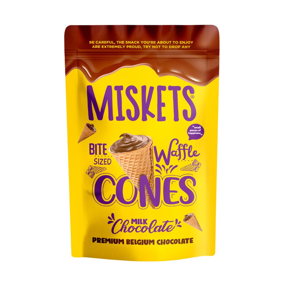 Miskets Cones With Milk Chocolate - coni di cialda con ripieno di ...